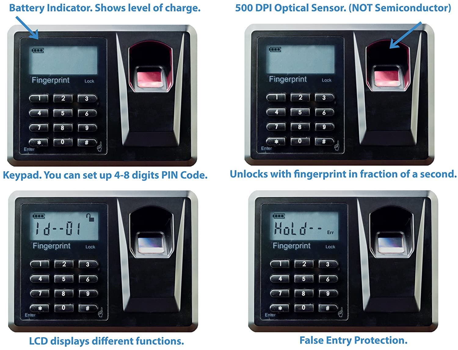 Viking Security Safe VS-35BLA Heavy Duty Biometric Fingerprint LCD Keypad Safe