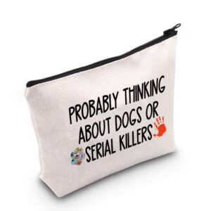 pofull true crime lover gift probably thinking about dogs or serial killers cosmetic bag murder gift (probably thinking about dogs bag)