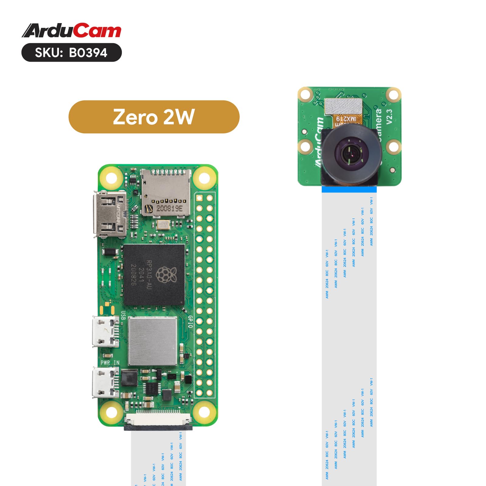 Arducam 8MP IMX219 Camera Module for Raspberry Pi, with Low Distortion 105°(D) FOV M12 Lens, Compatible with Raspberry Pi 5, 4 Model B, Pi 3/3B+, Pi Zero 2W and More