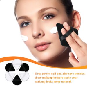 Nuenen 100 Pieces Powder Puff Triangle Powder Puff Face Soft Makeup Puff for Loose Powder, Wedge Shape Velour Cosmetic Sponge for Contouring, Under Eyes and Corners, Beauty Makeup Tools, White, Black