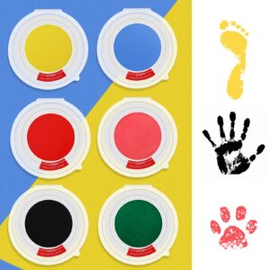 Outus Paw Print Kit with 6 Pieces Paw Print Ink Pads and 12 Pcs Cards, Inkless Baby Footprint and Handprint Kit with Clean Touch Ink Pads, Pet Dog Paw Print Kit Stamp Pad, Newborn Gift Baby Shower