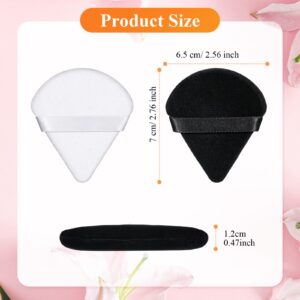 Nuenen 100 Pieces Powder Puff Triangle Powder Puff Face Soft Makeup Puff for Loose Powder, Wedge Shape Velour Cosmetic Sponge for Contouring, Under Eyes and Corners, Beauty Makeup Tools, White, Black