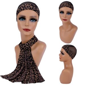 Elastic Bands for Wig Edges - Adjustable Leopard Print Wrap for Laying and Melting Lace Frontal Edges, Comfortable Fit