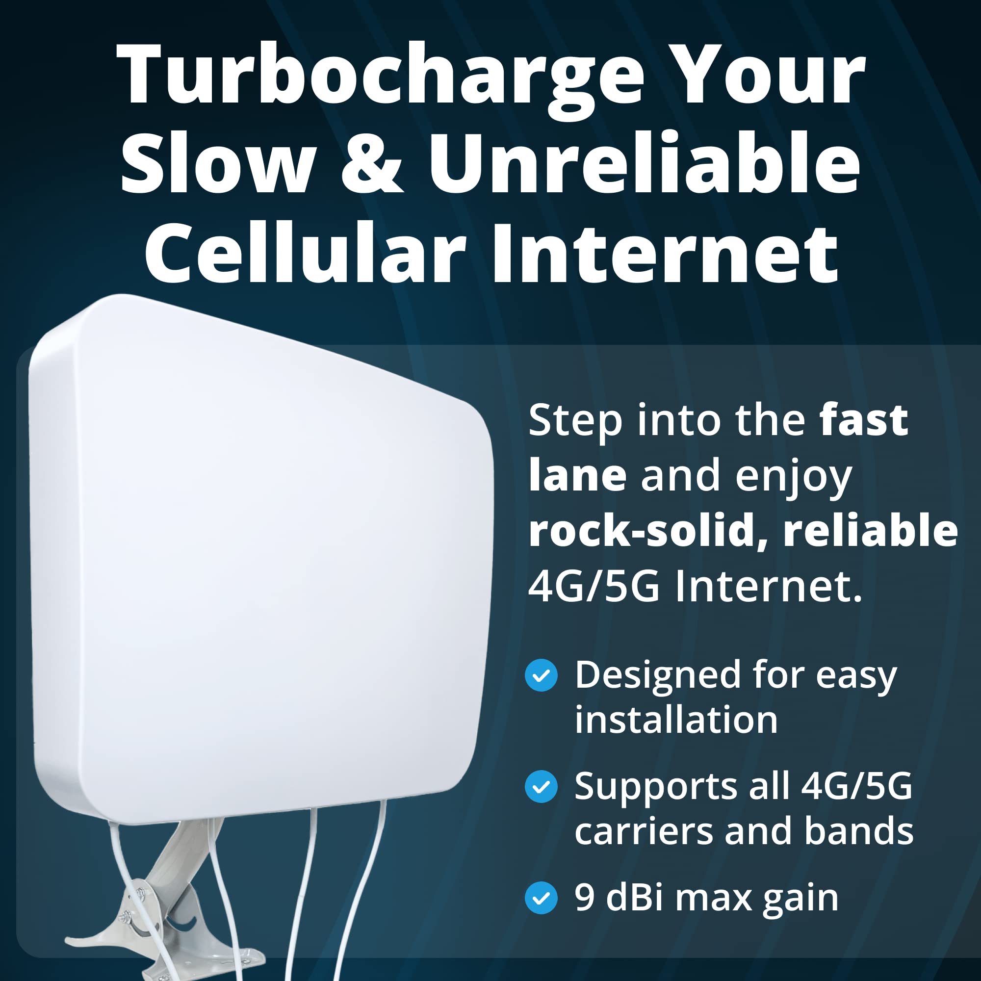 Waveform QuadPro 4x4 MIMO Panel Antenna Kit | External Antenna for 4G/5G Routers & Gateways | for T-Mobile Home Internet, Verizon, AT&T (Complete Kit w/ 30' Cable (Legacy Kit))