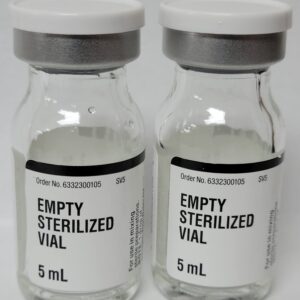 (2 Pack) Sterile Empty Vials 5ml with White Cap, 5 mL(Empty Vial with 1 drop of pyrogen-free Water)