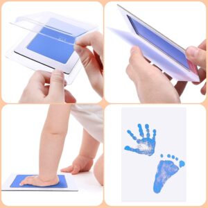 Outus 18 Pieces Baby Inkless Handprint and Footprint Kit 6 Safe Hand and Foot Ink Pad Clean Touch Dog Paw Print Stamp Kit and 12 Card for Newborn Registry Family Keepsake Baby Gift (Medium)