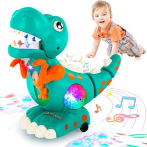 sencu baby toys 6 to 12 months, infant tummy time crawling dinosaur toys gifts for 3 4 5 6 7 8 9 10 11 12 boy girl,light-up musical baby toys for 12-18 36 months walking toddler birthday gift