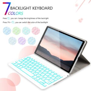 Backlit Bluetooth Keyboard Case for Lenovo Tab M10 Plus 10.3" TB-X606F, Wireless Detachable Keyboard Case with Protective Cover, Rose Gold