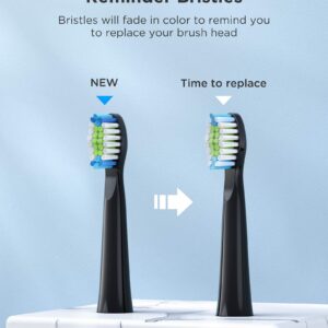 NINICE Sonic Electric Toothbrush for Adults and Kids, Rechargeable Electric Toothbrush with 8 Brush Heads, 5 Modes, Timer, One Charge for 30 Days， Black