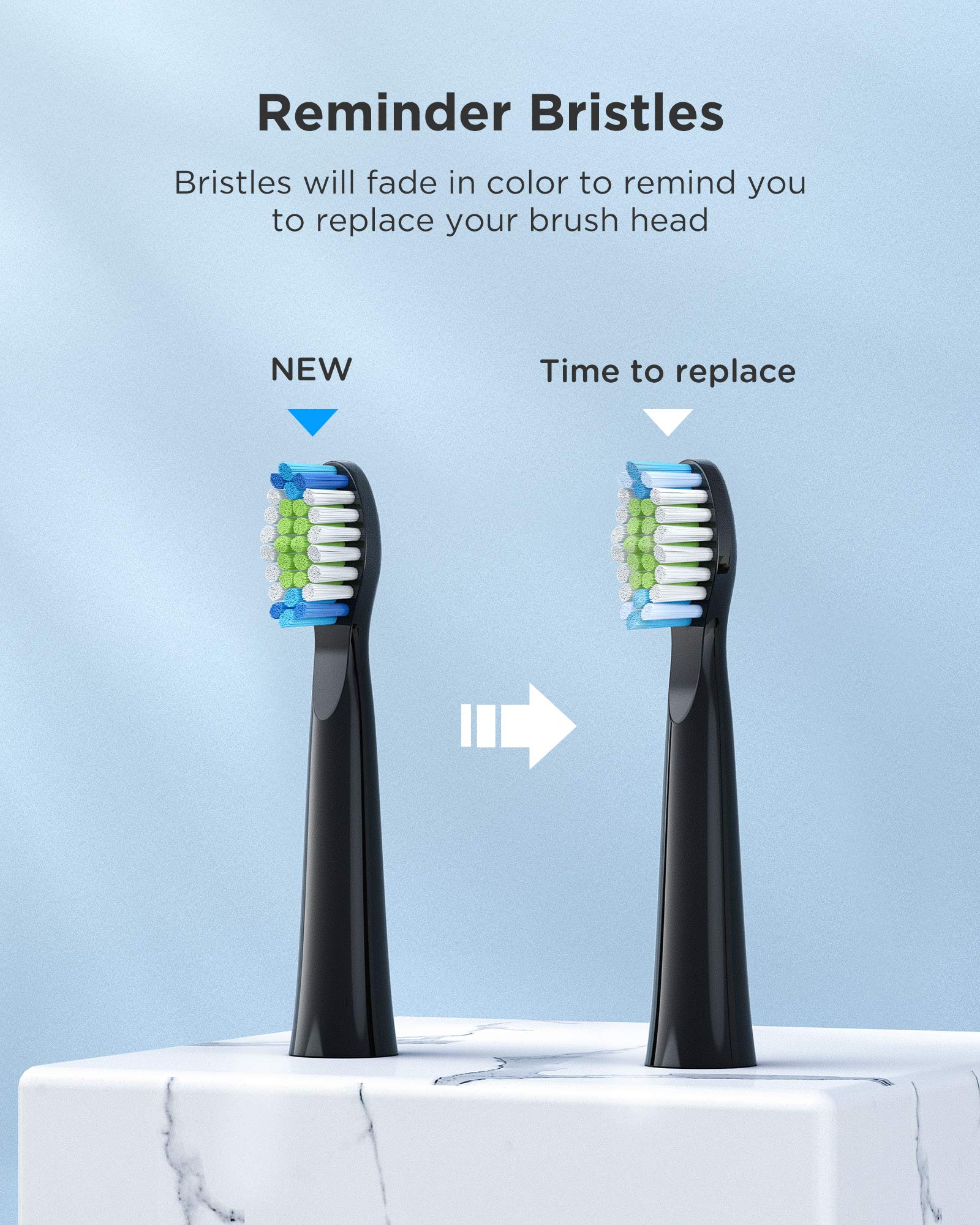 NINICE Sonic Electric Toothbrush for Adults and Kids, Rechargeable Electric Toothbrush with 8 Brush Heads, 5 Modes, Timer, One Charge for 30 Days， Black