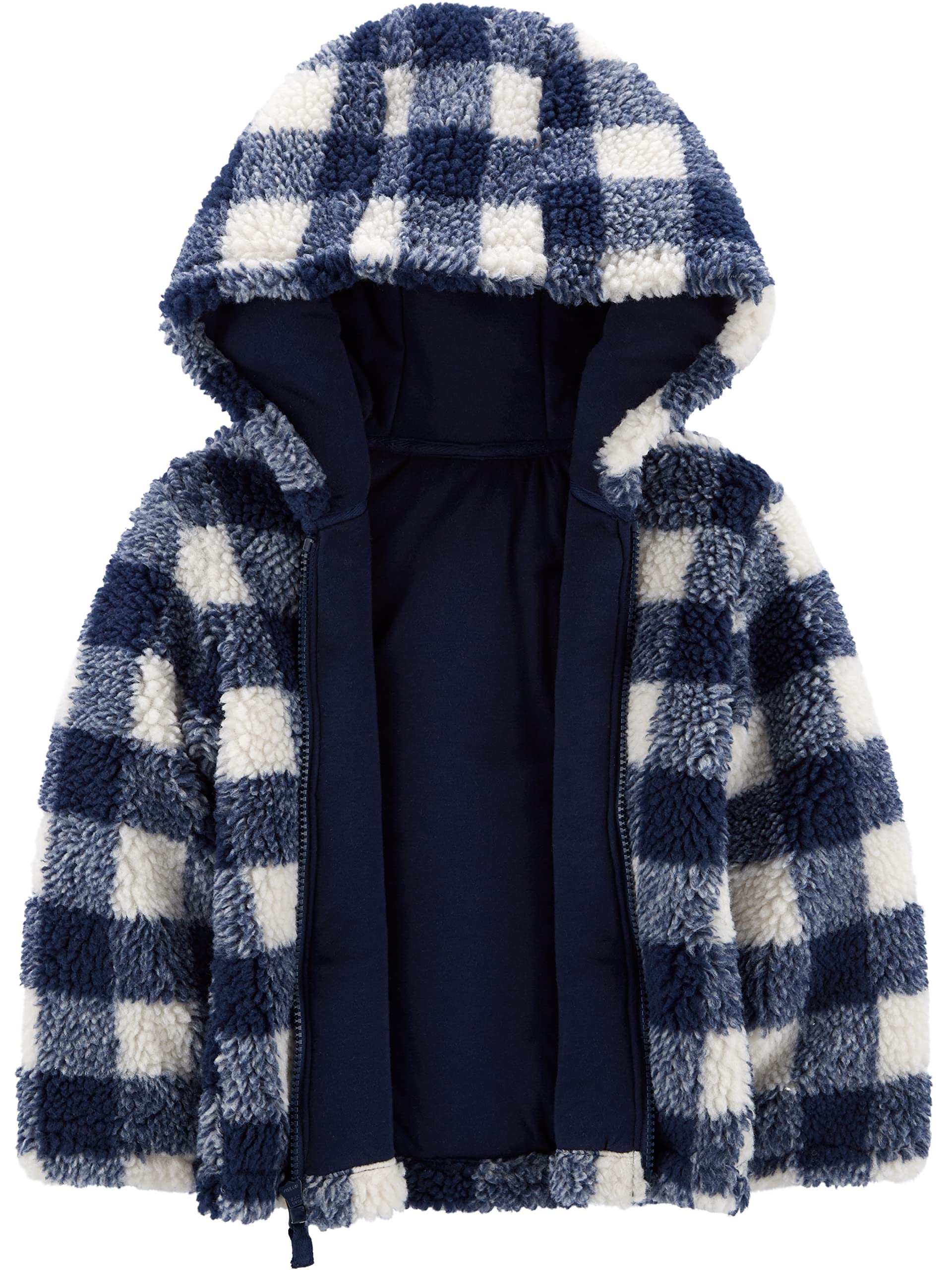 Simple Joys by Carter's Baby Hooded Sherpa Jacket, Navy/Ivory, 5T