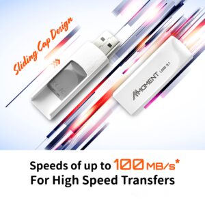 MMOMENT MU39 512GB USB 3.1 Gen1 Flash Drive, Read Speed up to 100MB/s, Retractable Design Thumb Drive