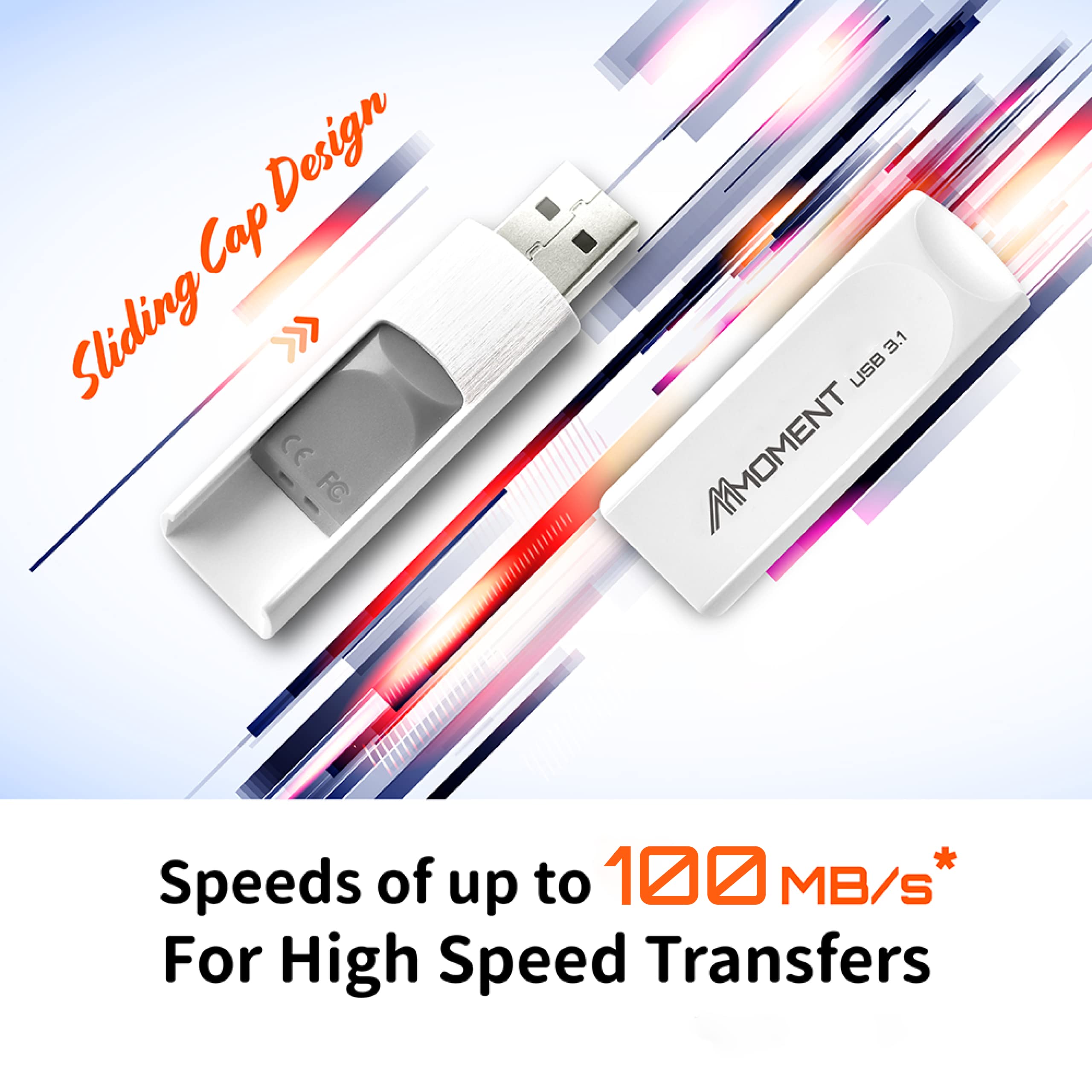 MMOMENT MU39 512GB USB 3.1 Gen1 Flash Drive, Read Speed up to 100MB/s, Retractable Design Thumb Drive