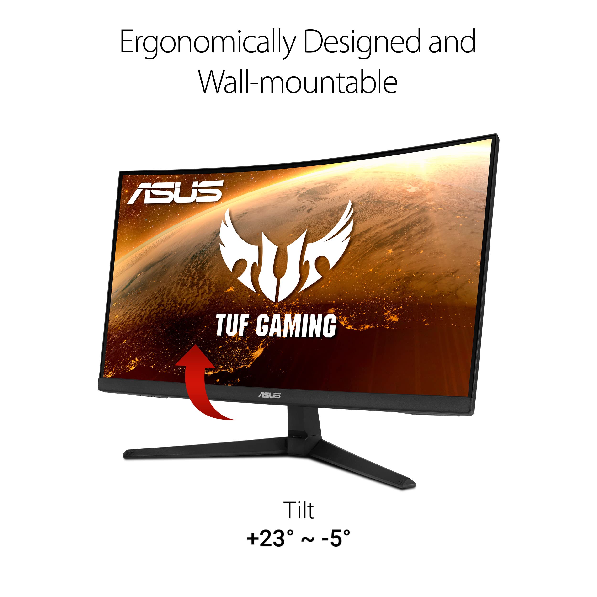 ASUS TUF Gaming 23.8” 1080P Curved Gaming Monitor (VG24VQ1B)( ) (Renewed)