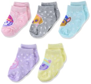 nickelodeon baby paw patrol 5 pack shorty socks, assorted stripe, 12-24m