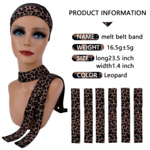 Elastic Bands for Wig Edges - Adjustable Leopard Print Wrap for Laying and Melting Lace Frontal Edges, Comfortable Fit