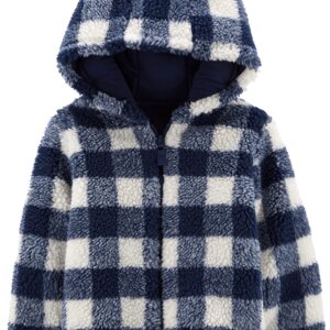 Simple Joys by Carter's Baby Hooded Sherpa Jacket, Navy/Ivory, 5T