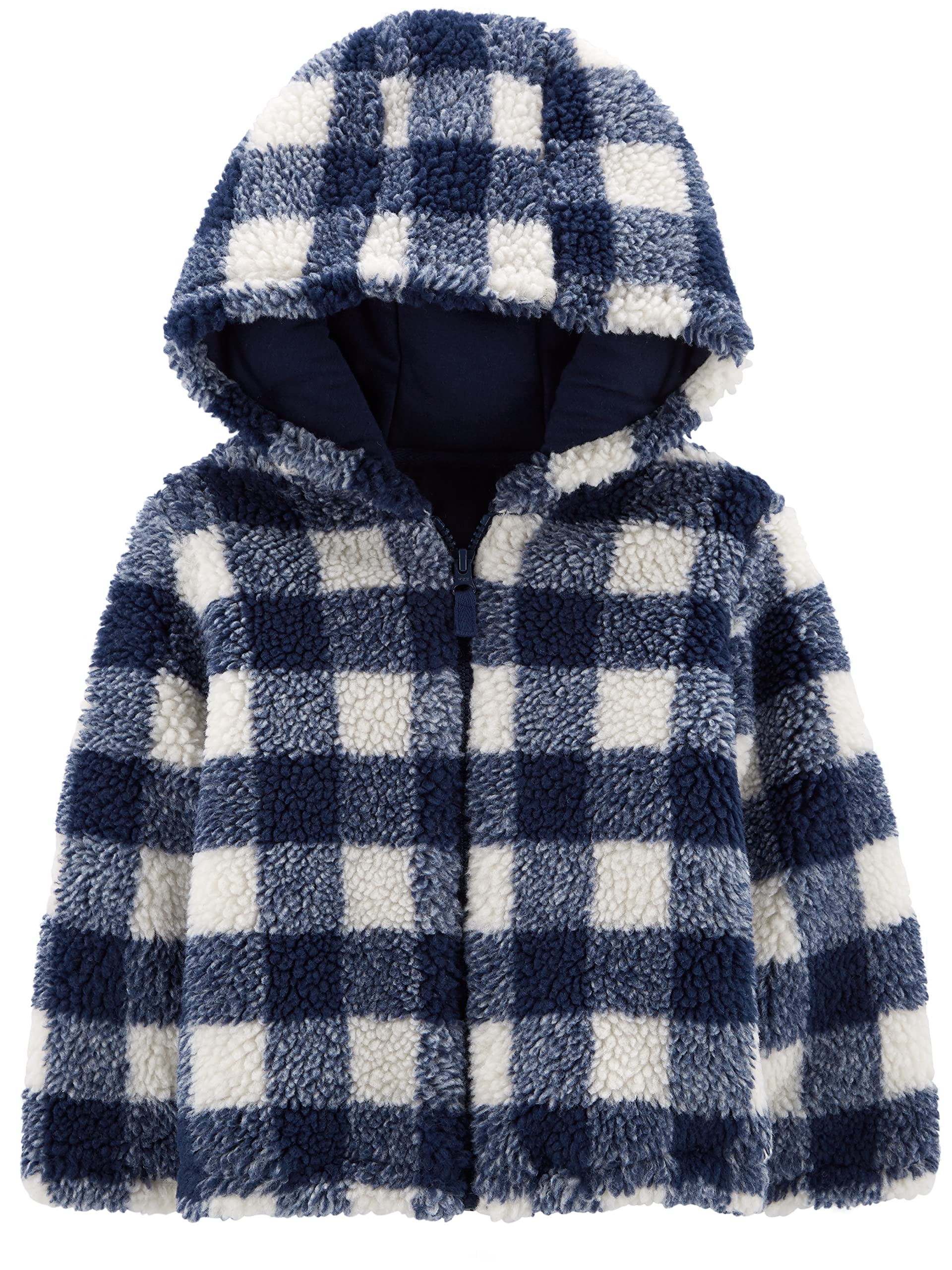 Simple Joys by Carter's Baby Hooded Sherpa Jacket, Navy/Ivory, 5T