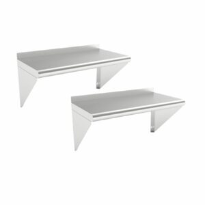 erupta 12 x 24 inches 250 lb, stainless steel wall mount floating shelving, commercial stainless steel nsf shelf for restaurant kitchen, home kitchen, hotel, food truk, garage