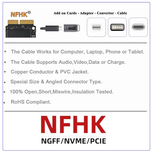 NFHK Ruler 1U GEN-Z EDSFF Short SSD E1.S to NVMe NGFF M-Key 4X Host Carrier Adapter with Power