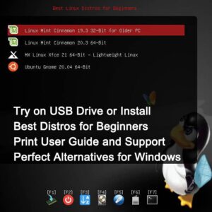 EZITSOL USB for Linux Mint USB 20.3 64bit & 19.3 32bit,Ubuntu 20.04,MX Linux 21 | 4IN1 Bootable Linux USB Drive | Best for Beginners | Boot Repair | Multiboot USB