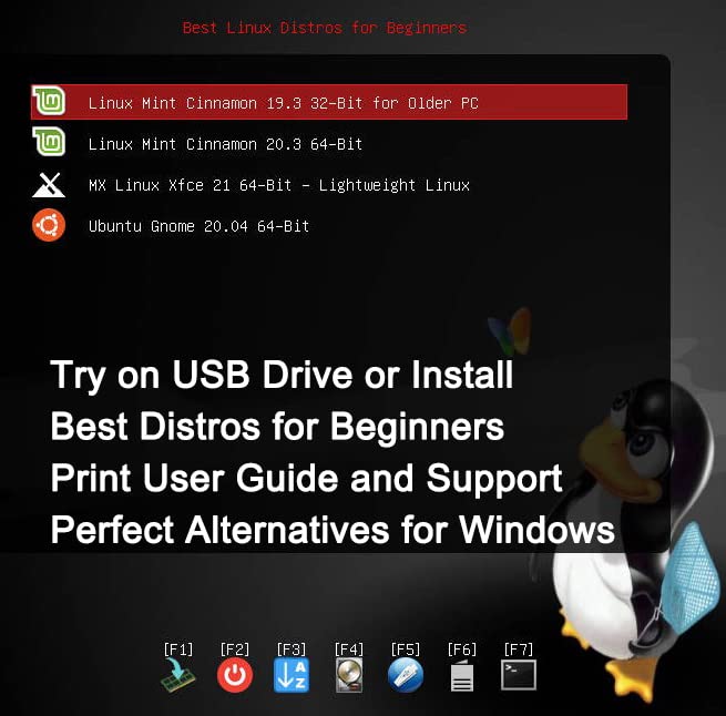 EZITSOL USB for Linux Mint USB 20.3 64bit & 19.3 32bit,Ubuntu 20.04,MX Linux 21 | 4IN1 Bootable Linux USB Drive | Best for Beginners | Boot Repair | Multiboot USB