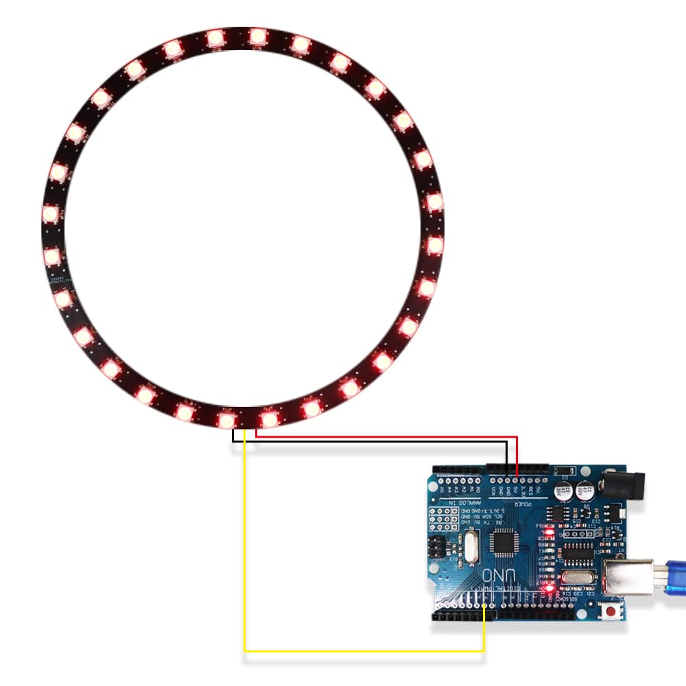 Treedix WS2812B 5050 RGB LED Ring Light 109 LEDs 7 Rings Matrix Individually Addressable Full Dream Color DC 5V for Arduino and Raspberry Pi