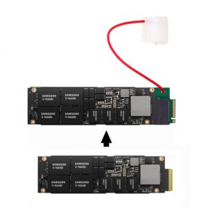 NFHK Ruler 1U GEN-Z EDSFF Short SSD E1.S to NVMe NGFF M-Key 4X Host Carrier Adapter with Power