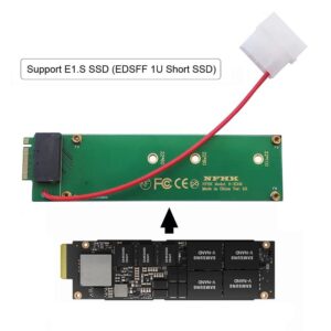 NFHK Ruler 1U GEN-Z EDSFF Short SSD E1.S to NVMe NGFF M-Key 4X Host Carrier Adapter with Power