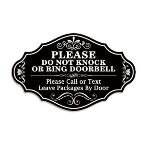 maoerzai no soliciting sign for house/home, do not knock or ring doorbell sign, business or school decor accessories door. (8 x 5 inch)