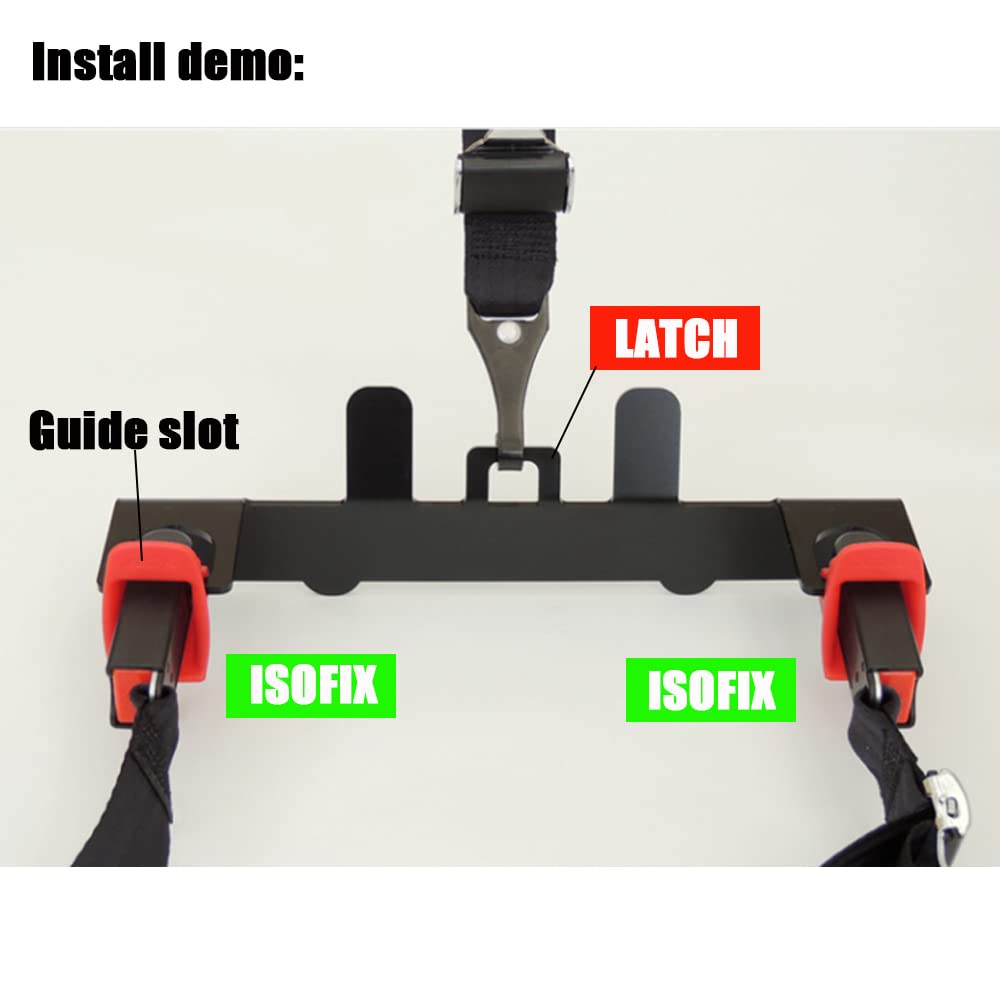 CYDZSW Car Child Seat Anchors Universal Restraint Safety Kit with ISOFIX Connector,Cars Seat Straps Belt Extenders Latch Buckle Anchor Mounting Kit,Add Two Seat Belt Guide