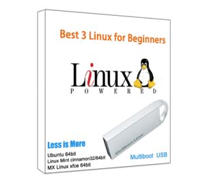 ezitsol usb for linux mint usb 20.3 64bit & 19.3 32bit,ubuntu 20.04,mx linux 21 | 4in1 bootable linux usb drive | best for beginners | boot repair | multiboot usb