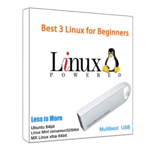 EZITSOL USB for Linux Mint USB 20.3 64bit & 19.3 32bit,Ubuntu 20.04,MX Linux 21 | 4IN1 Bootable Linux USB Drive | Best for Beginners | Boot Repair | Multiboot USB