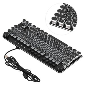 01 02 015 87 Keys Keyboard, Gaming Keyboard Ergonomic Design Plug and Play Portable Durable 87 Keys Layout for Office for Home