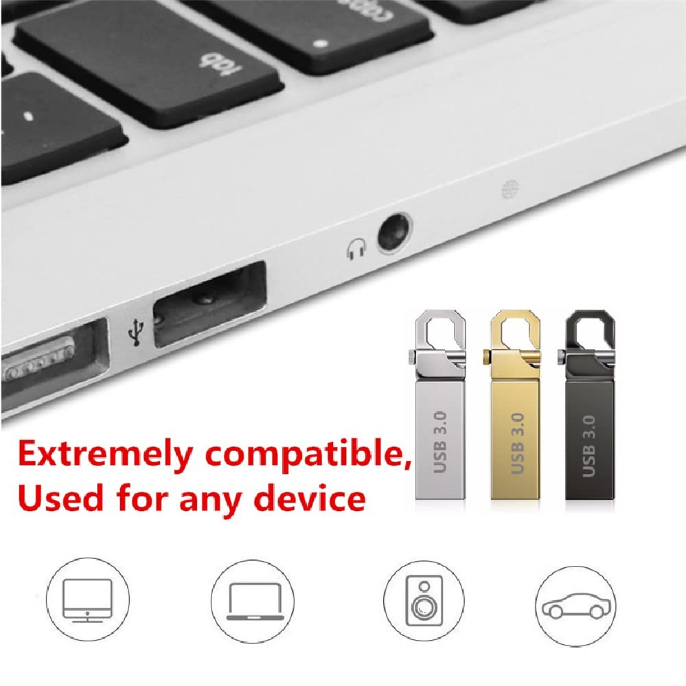 512GB Silver Metal USB Flash Drive, USB Thumb Drives Bulk Memory Stick Drive Pen Drive Drive for Data Storage (512GB)