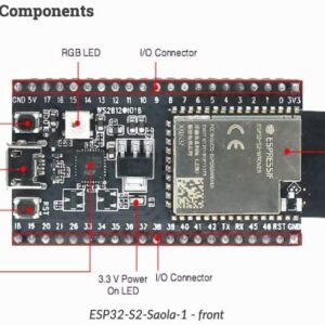 Geekstory ESP32-S2 Saola -1 Dev Kit ESP32-S2 WROVER Development Board with 4 MB Flash and 2 MB PSRAM