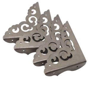 furniture corner protector, jfwuhap metal edge safety furniture bumpers corner guard pack of 4 (antique bronze)