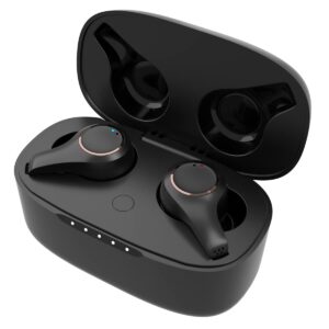 soonic hi-fi studio buds wireless noise cancelling earbuds compatible with apple android, built-in microphone, ipx4 rating, 7 hours playing time earphones, bluetooth 5.0 headphones (black), g08-88