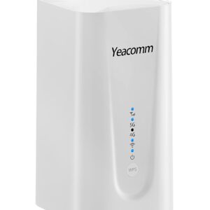 Yeacomm 5G Router AX3600 WiFi-6 Modem with Sim Card Slot,NR NSA/SA 5G Cellular Router Up to 4.67Gbps,Wireless 5G CPE & LTE Cat20 Gateway,Voice Volte RJ11,Band Lock,VPN,4 x 4 MIMO