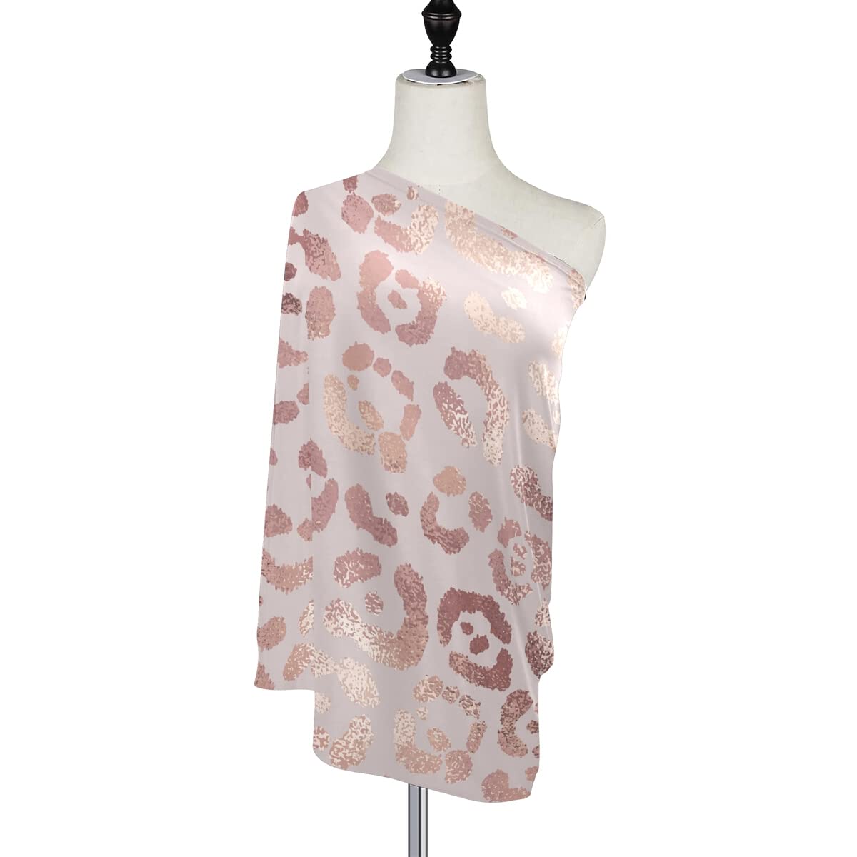 Nursing Cover Breastfeeding Soft Carseat Canopy Cute Leopard Print Cheetah Rose Gold Multi Use for Baby Car Seat Covers Canopy Shopping Cart Cover Scarf Light Blanket Stroller Cover