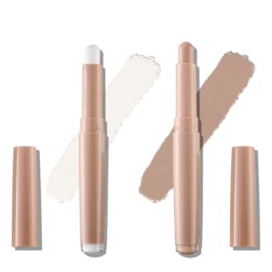 yxkjmn putty opals eyeshadow stick,matte eye shadow stick makeup,eye brightener stick,concealer on lower lids(opals,putty)