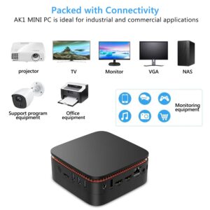 KAMRUI AK1 Mini PC Windows 10 Pro, 4K Mini Computer Intel Celeron J3455 Processor(up to 2.3GHz) Micro Desktop PC, 4GB DDR3/64GB eMMC, 2.4G+5G Dual WiFi, Gigabit Ethernet, BT 4.2