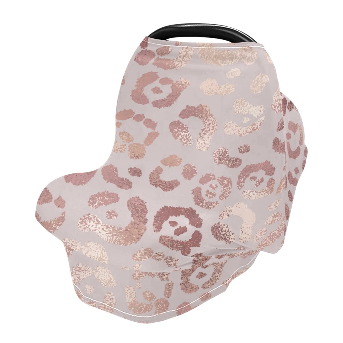 Nursing Cover Breastfeeding Soft Carseat Canopy Cute Leopard Print Cheetah Rose Gold Multi Use for Baby Car Seat Covers Canopy Shopping Cart Cover Scarf Light Blanket Stroller Cover