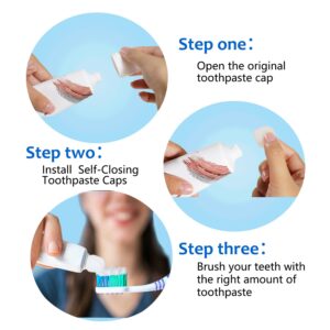 Self-Closing Toothpaste caps, Suitable for Children and Adults in The Kids Bathroom, Food Grade Silicone and BPA Free Toothpaste Caps (5 White)