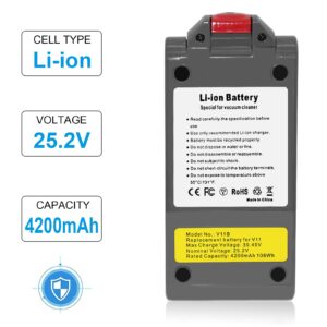 Lekzai 25.2V 4200mAh V11 Battery Compatible for Dyson V11 Torque Drive V11 Animal V11 Complete Extra V11 Absolute Pro V11 Absolute Extra V11 Fluffy Extra Vacuum Cleaner 970425-01