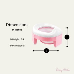 Portable Travel Potty for Toddler Kids 3-in-1 in Pink - Light, Easy with Stylish Carry Bag by Brey Kids