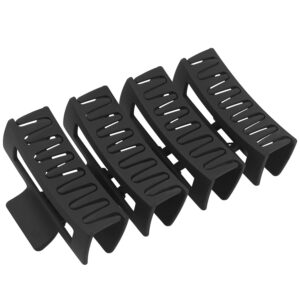 4pcs rectangle hair clips for women girls, 3.5" non-slip claw clips for thin and thick hair, square jaw clamps with strong hold (black)