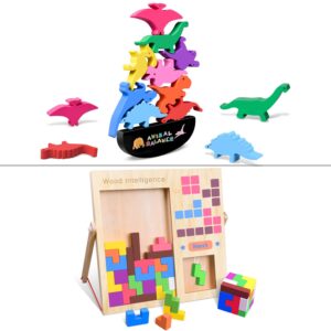 fftroc dinosaur stacking toys and russian blocks