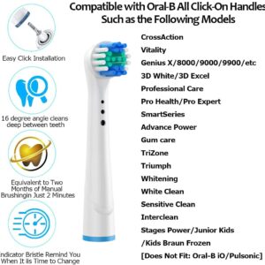 Replacement Toothbrush Heads for Braun, 8 Pack Clean Electric Brush Heads Compatible with Most Electric Toothbrush, Refill for 7000/Pro 1000/9600/ 5000/3000/ 8000 and More.