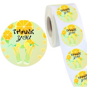 youok lemon thank you party favor stickers labels, 2'' bridal shower favor stickers for envelop sealings,decoration,baby showing,birthday party and.(500pcs)